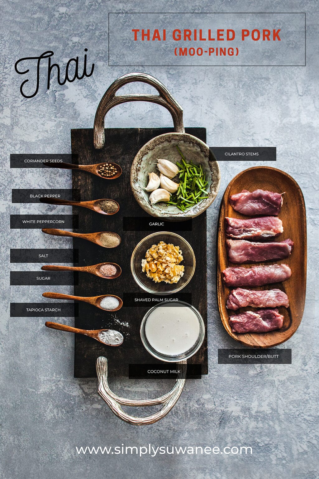 Moo Ping Thai Grilled Pork Skewers - Simply Suwanee