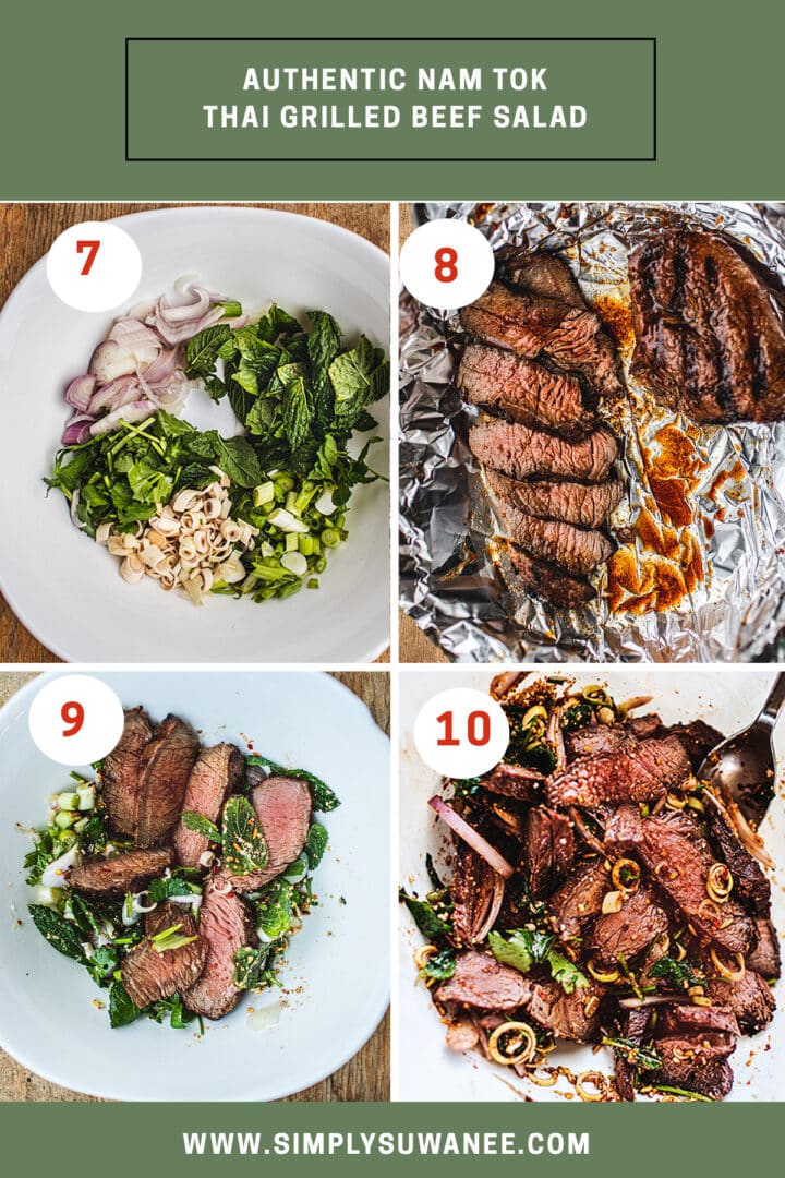 Nam Tok Thai Grilled Beef Waterfall Salad - Simply Suwanee