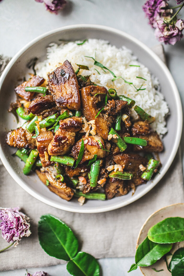 Pad Prik King Recipe with Pork Belly - Simply Suwanee
