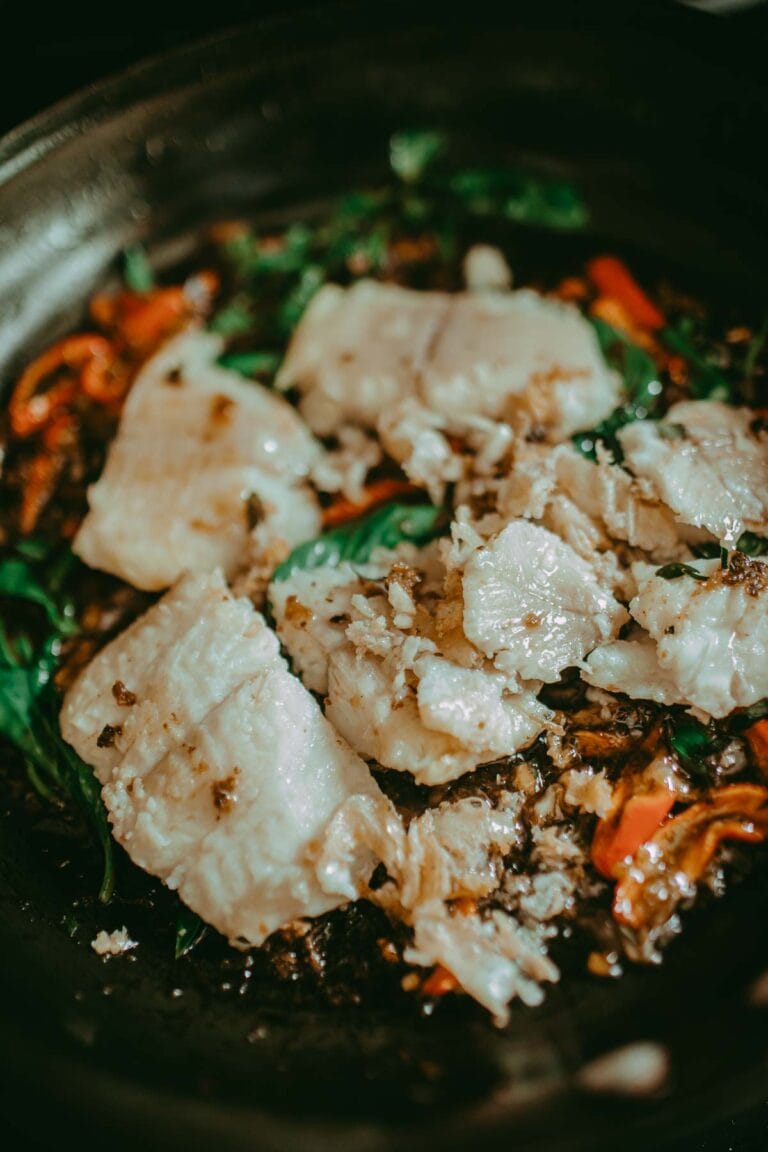 Thai spicy catfish stir fried with red curry paste - Simply Suwanee