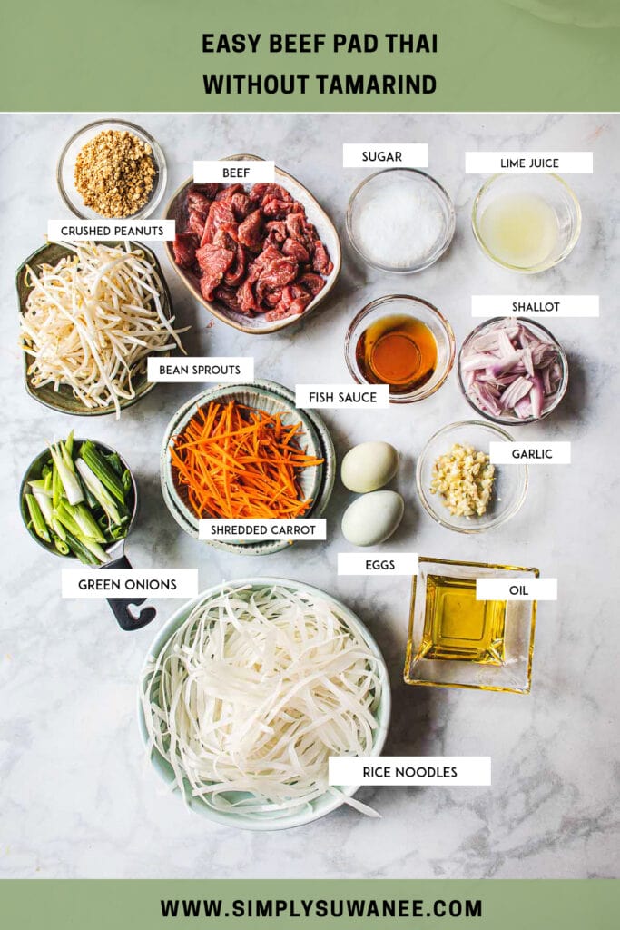Easy Beef Pad Thai without Tamarind - Simply Suwanee
