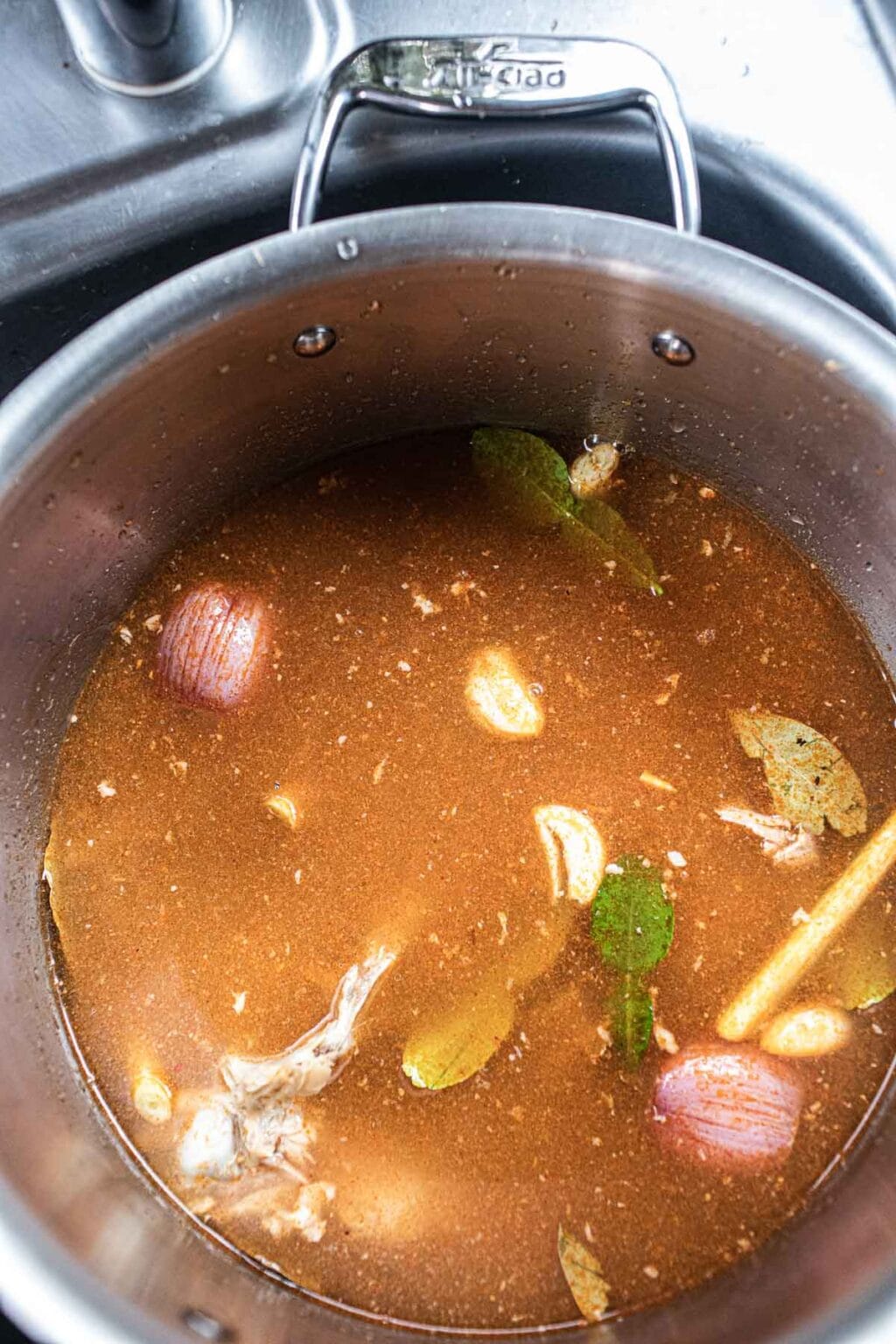 Tom Yum Soup Broth with Turkey Bones - Simply Suwanee