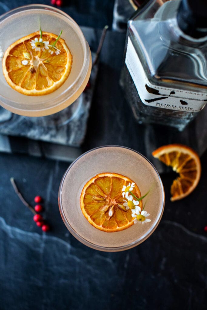 Japanese Roku Gin Cocktail with Orange Blossom Syrup - Simply Suwanee