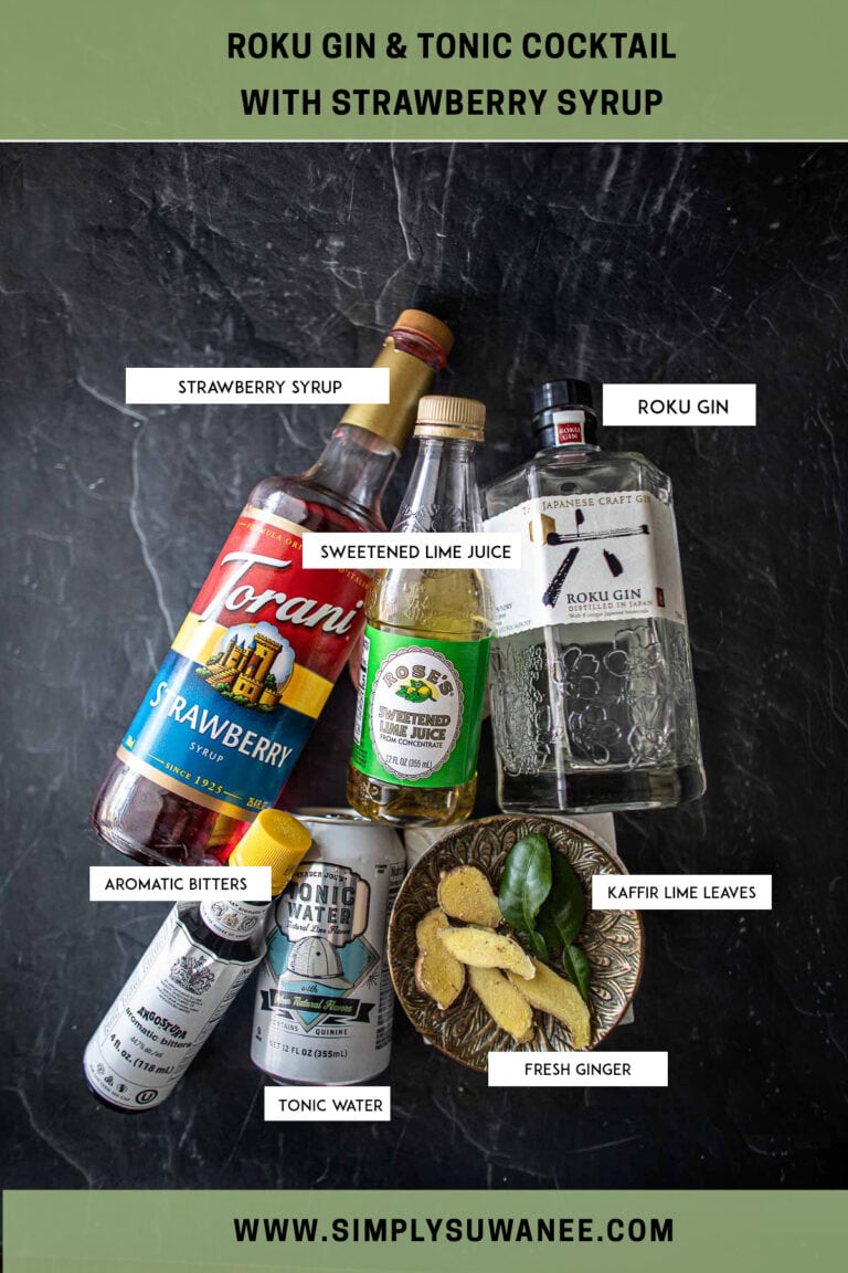 Strawberry Roku Gin and Tonic Cocktail - Simply Suwanee