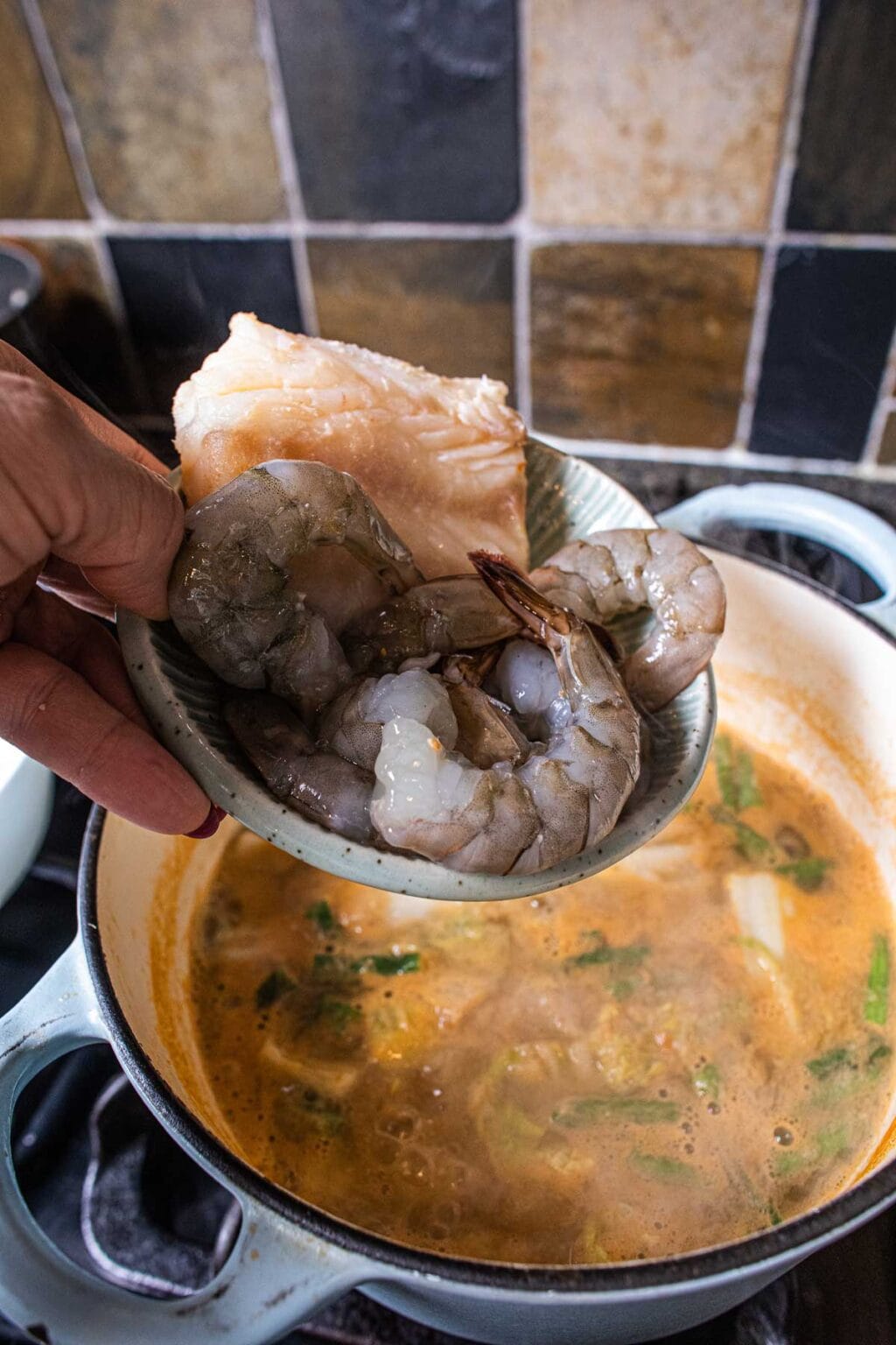 Thai Sour Curry Soup with Fish and Shrimp (Kaeng Som) - Simply Suwanee