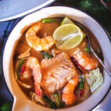 Thai Sour Curry Soup with Fish and Shrimp (Kaeng Som) - Simply Suwanee