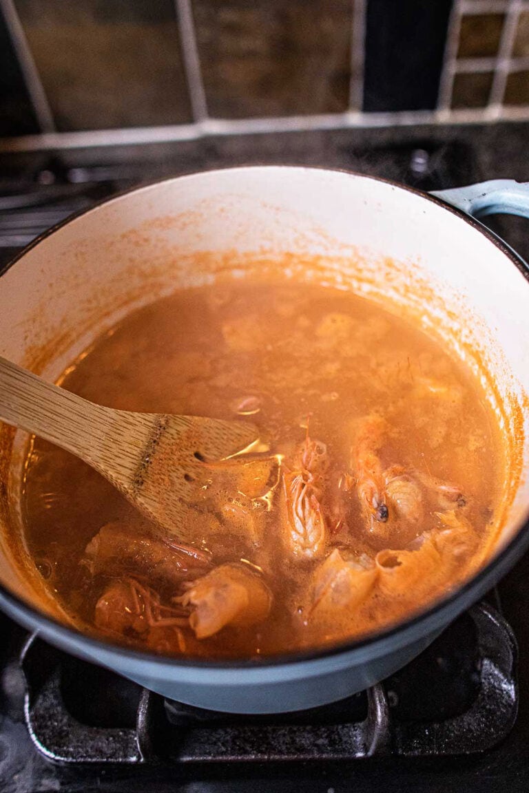 Thai Sour Curry Soup with Fish and Shrimp (Kaeng Som) - Simply Suwanee