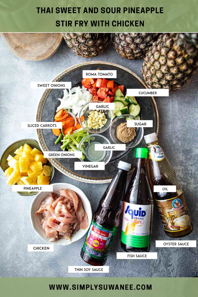 Thai sweet and sour chicken with pineapple (Pad Preow Wan) - Simply Suwanee