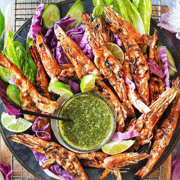 Thai grilled garlic shrimp (with shells on) - Simply Suwanee