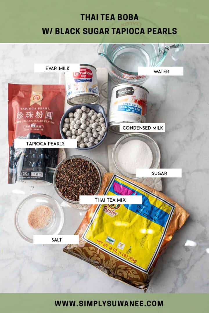 Thai Tea Boba (2 Ways-French Press and Stovetop) - Simply Suwanee