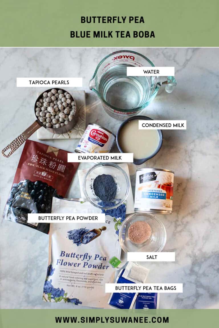 Blue Milk Tea Recipe with Boba - Simply Suwanee