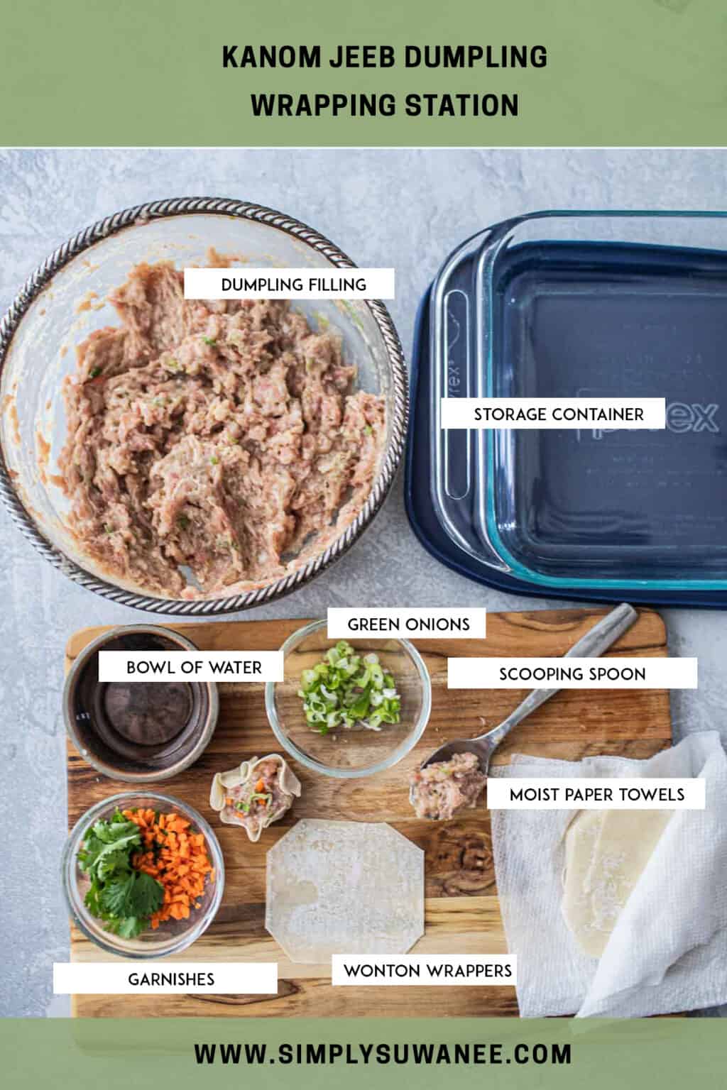 Kanom Jeeb Thai Dumplings - Simply Suwanee