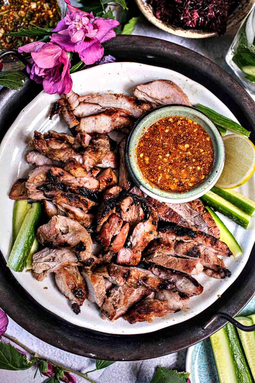 Moo Yang Recipe (Thai Grilled Pork Neck) - Simply Suwanee