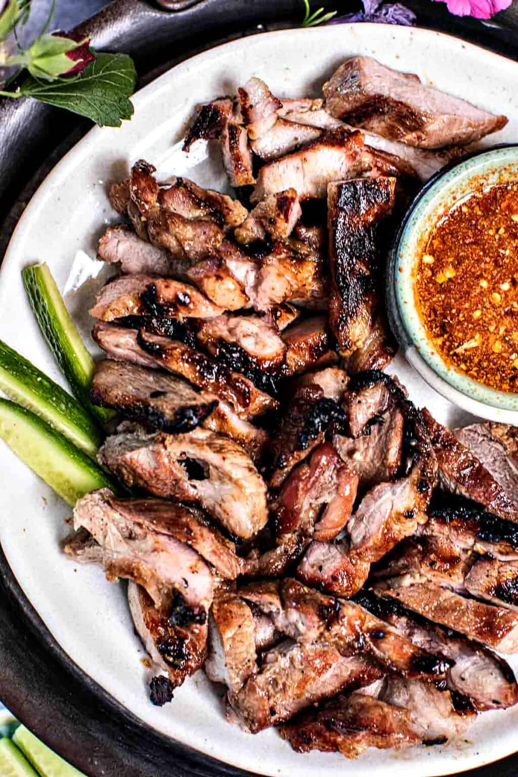 Moo Yang Recipe (Thai Grilled Pork Neck) - Simply Suwanee