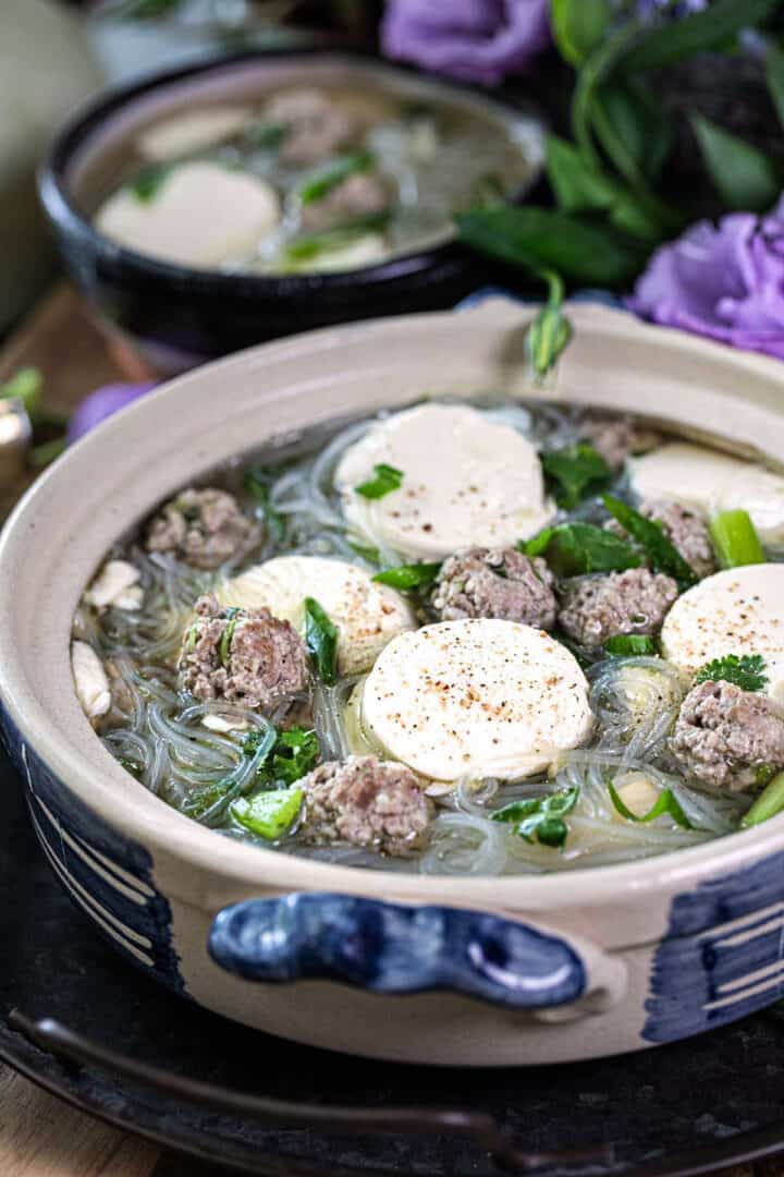 Thai Glass Noodle Soup (Gaeng Jeud Woon Sen) - Simply Suwanee