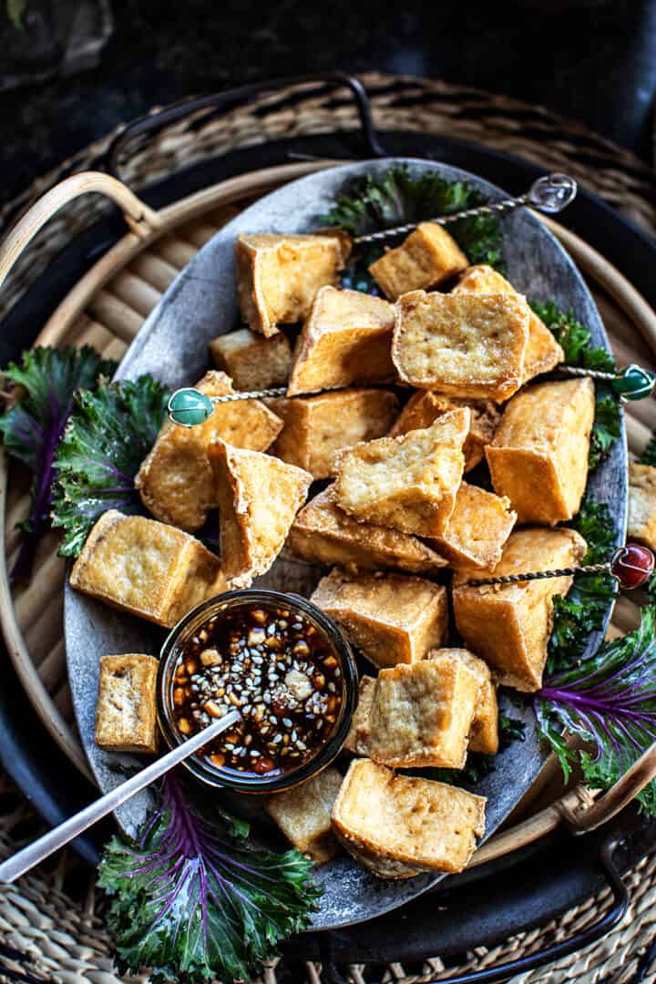 How to Make Fried Tofu Puffs (w/ Peanut Dipping Sauce) - Simply Suwanee