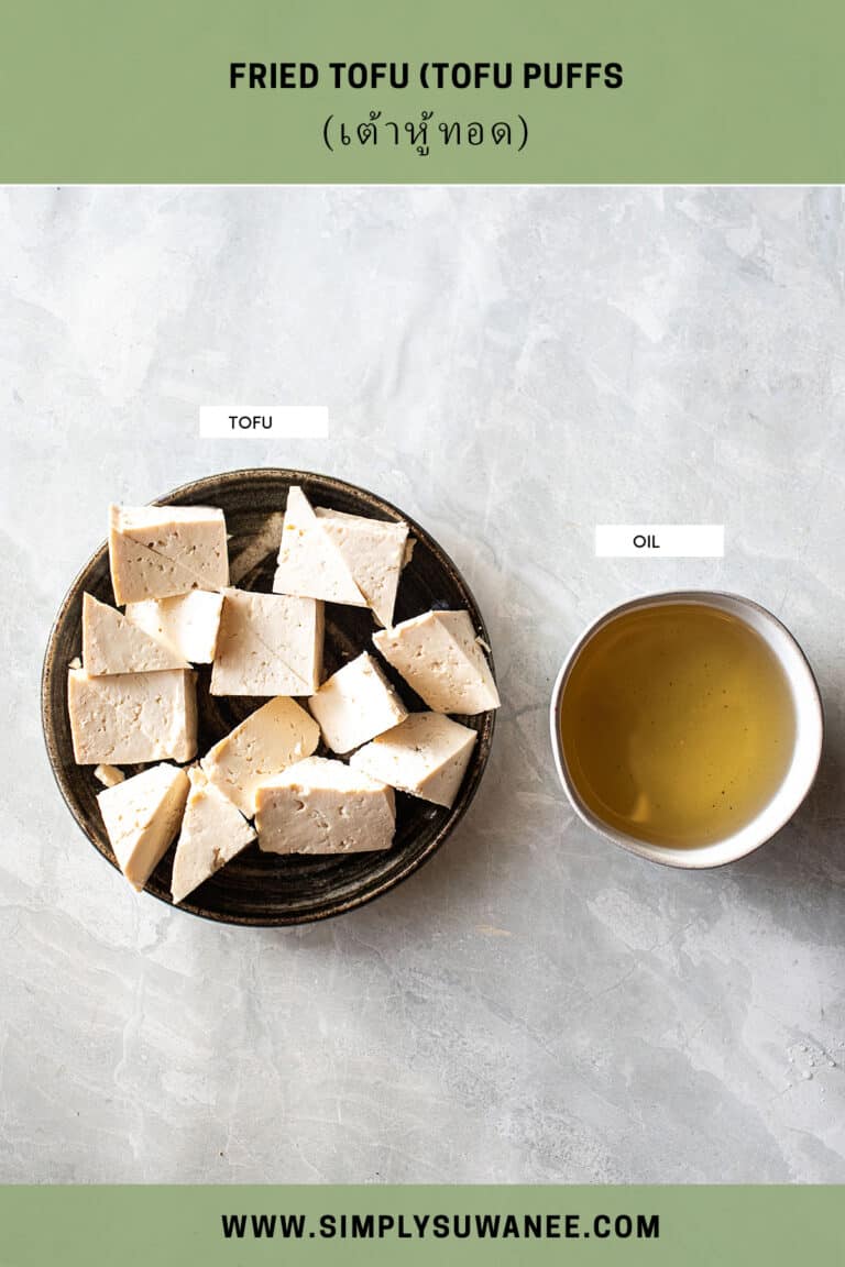 How to Make Fried Tofu Puffs (w/ Peanut Dipping Sauce) - Simply Suwanee