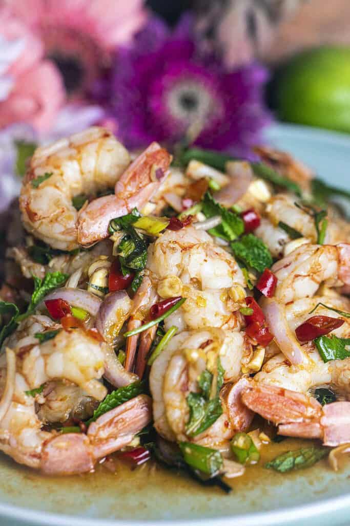 Authentic Spicy Thai Shrimp Salad (Pla Goong) - Simply Suwanee