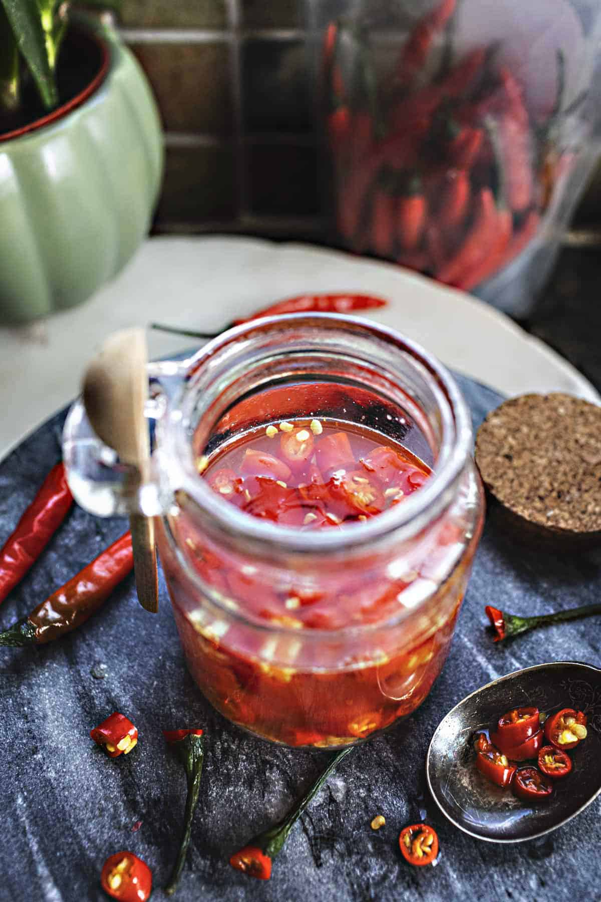 Prik Nam Som (Thai Pickled Chili Vinegar Sauce) - Simply Suwanee