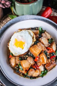 Thai Basil Pork Belly (Kra Pao Moo Krob) - Simply Suwanee