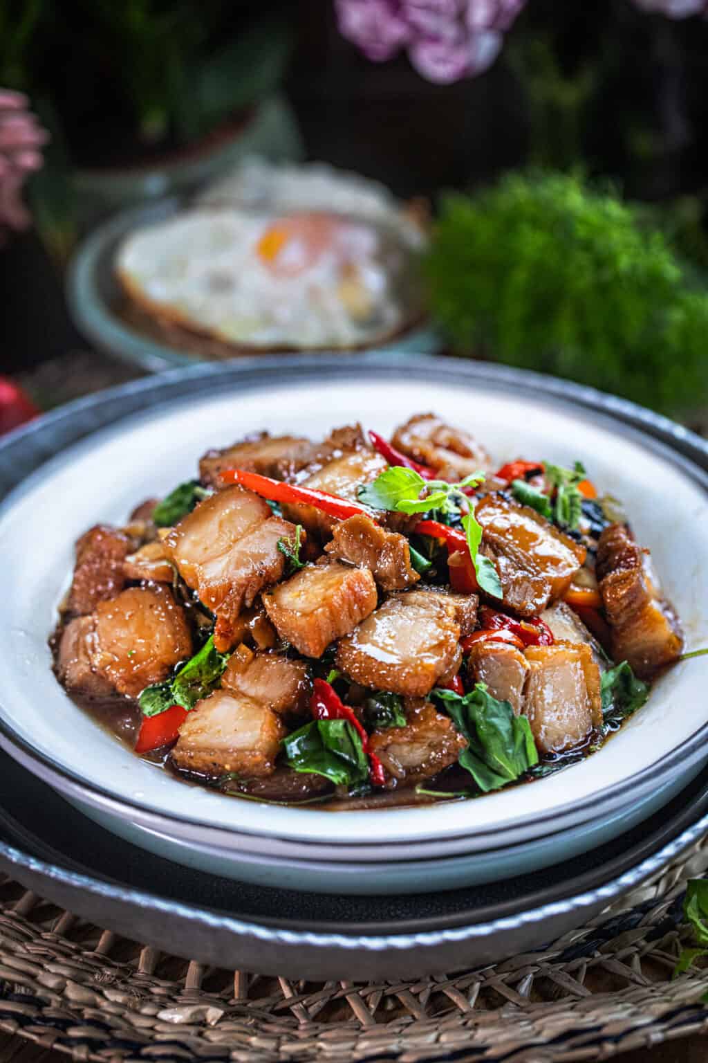 Thai Basil Pork Belly (Kra Pao Moo Krob) - Simply Suwanee