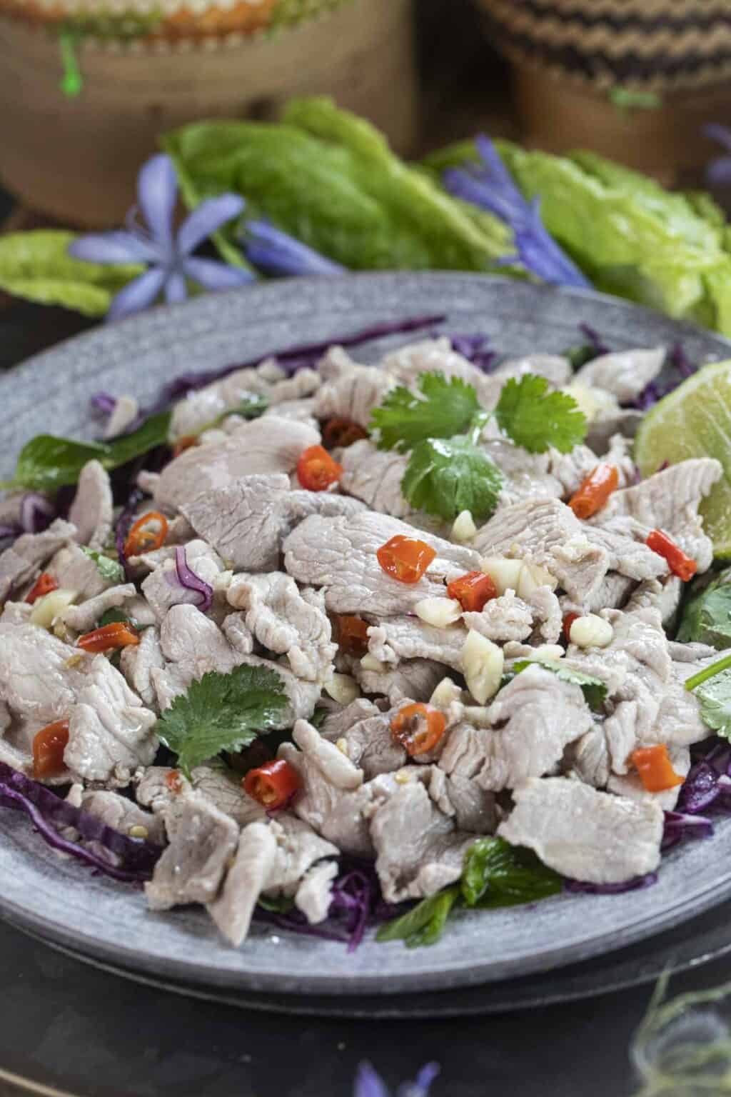 Moo Manao (Thai Spicy Garlic Lime Pork) - Simply Suwanee