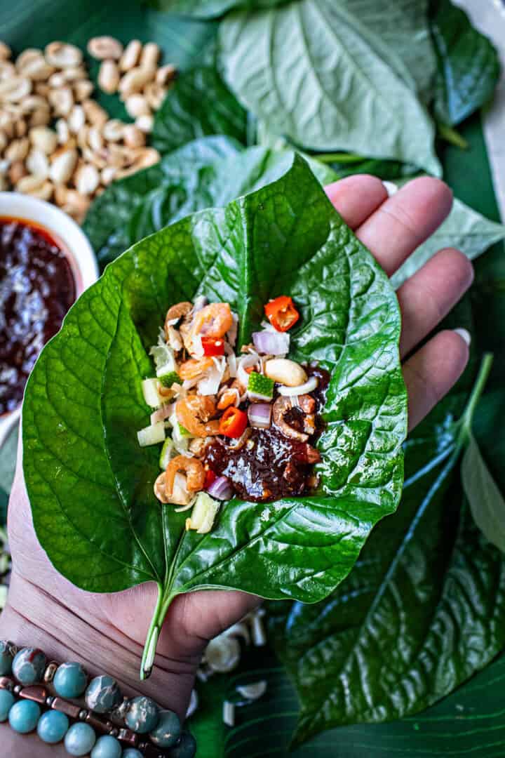 Miang Kham (Thai Betel Leaf-Wraps) - Simply Suwanee