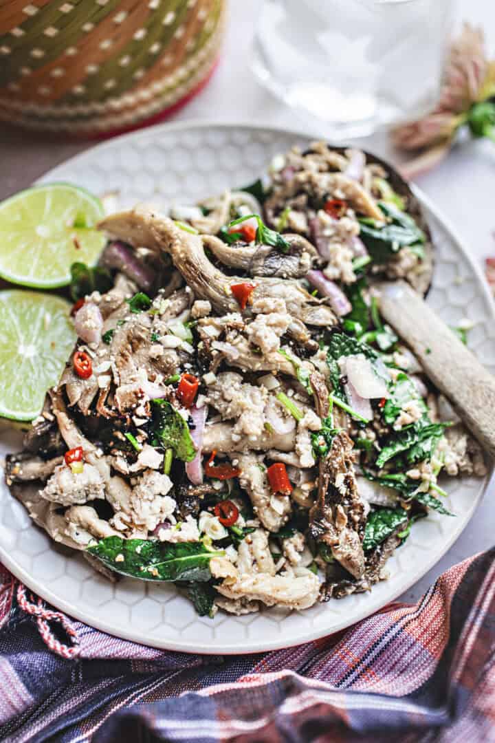 Mushroom Larb Salad (Laab Hed) - Simply Suwanee