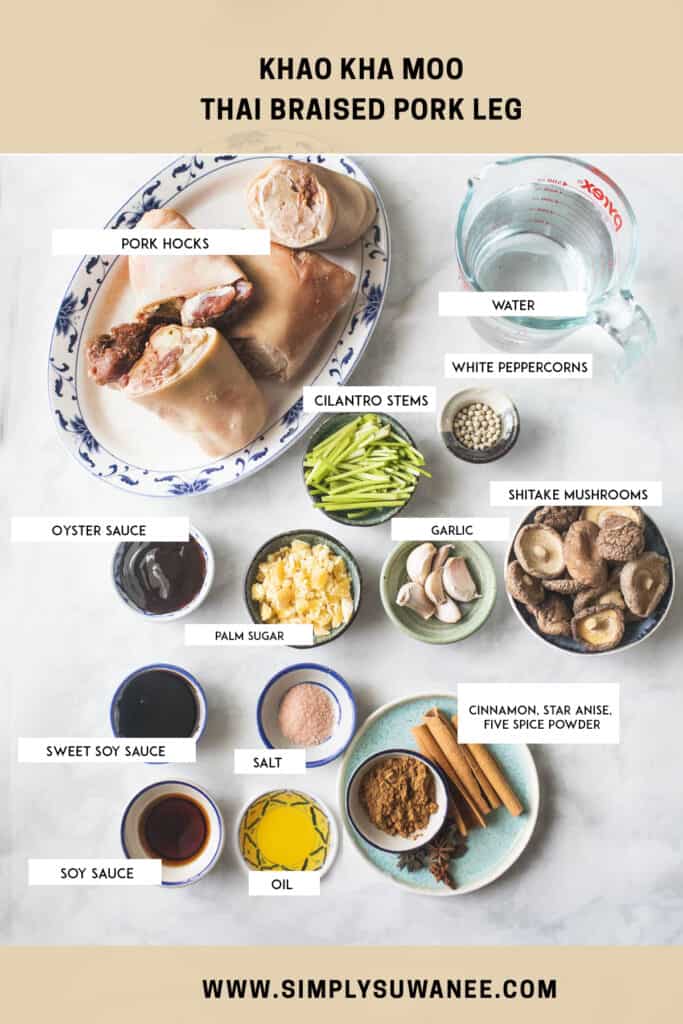 Khao Kha Moo (Thai Braised Pork Leg) - Simply Suwanee