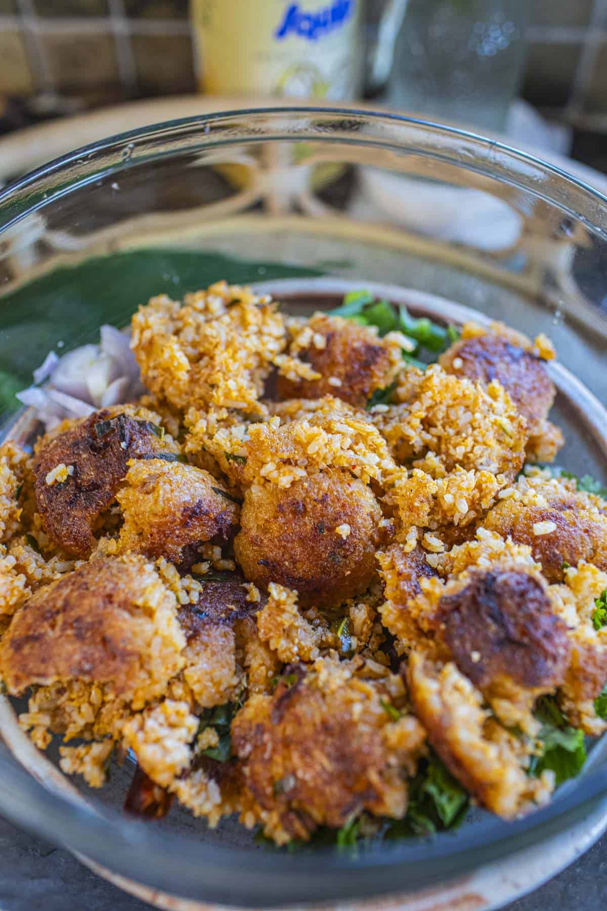 Nam Khao Tod (Crispy Rice Salad) - Simply Suwanee