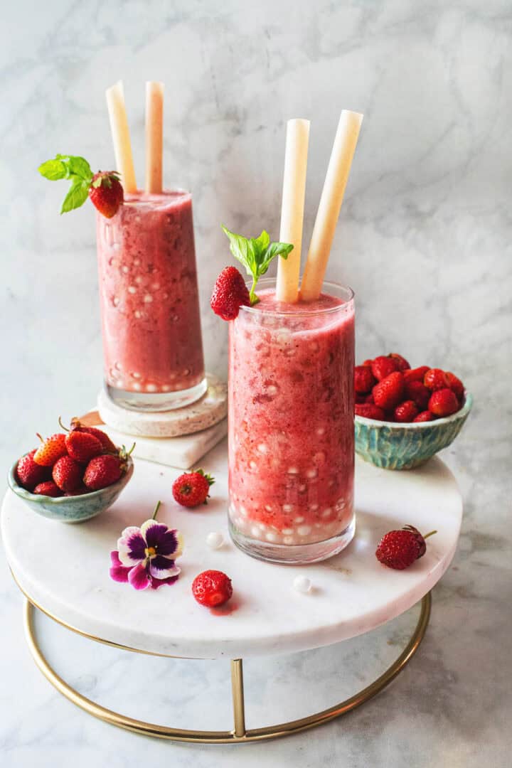 Strawberry Boba Tea - Simply Suwanee