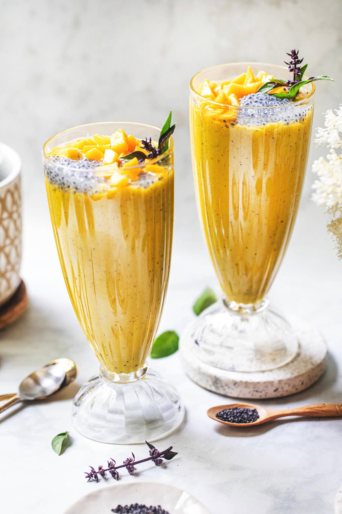 Thai Mango Smoothie with Basil Seeds - Simply Suwanee