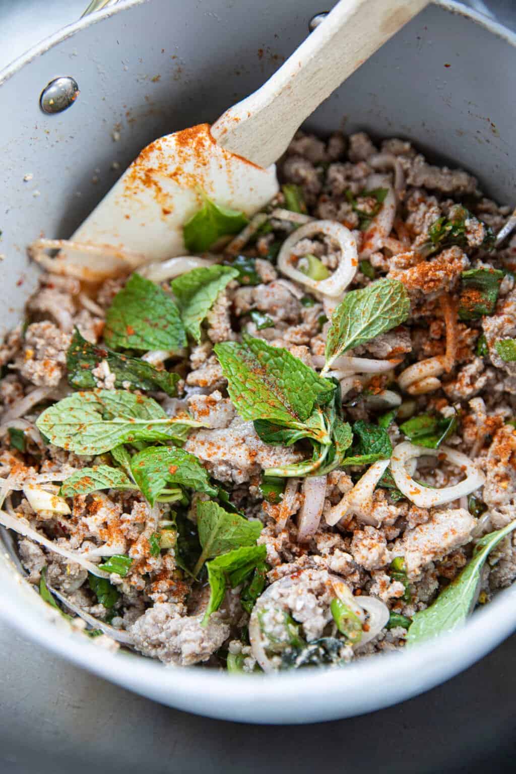 Authentic Laab Moo (Isaan-Style Thai Pork Larb) - Simply Suwanee