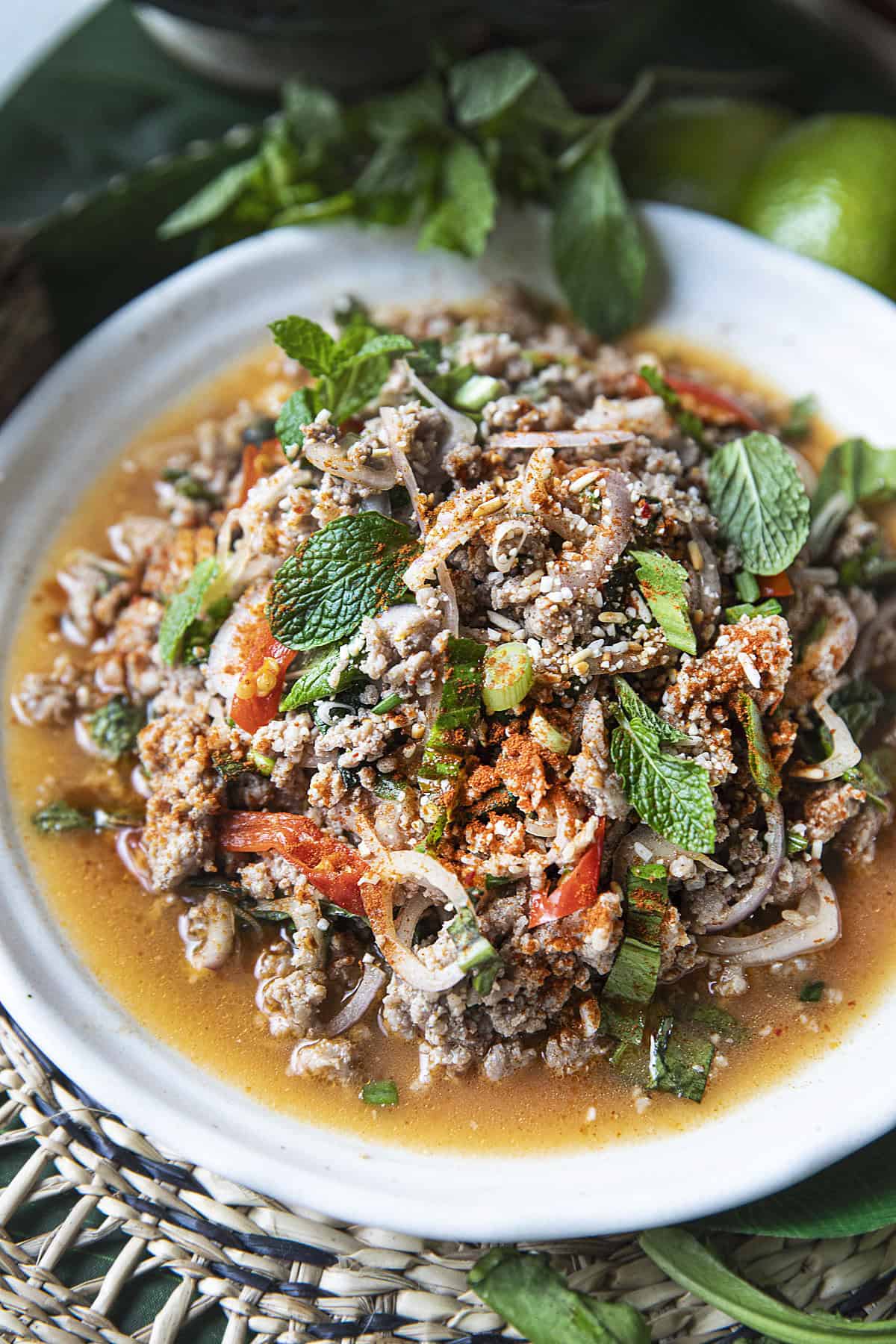 Authentic Laab Moo (Isaan-Style Thai Pork Larb) - Simply Suwanee